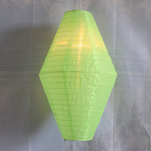 Neon Green Diamond Unique Shaped Shimmering Nylon Lantern, 12-inch x 1 ...