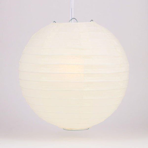 30 Inch Beige / Ivory Jumbo Parallel Ribbing Round Paper Lantern (Valu ...