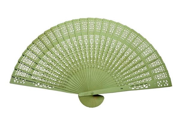 8 Inch Grass Greenery Wood Panel Hand Fan w/ Organza Bag for Weddings ...