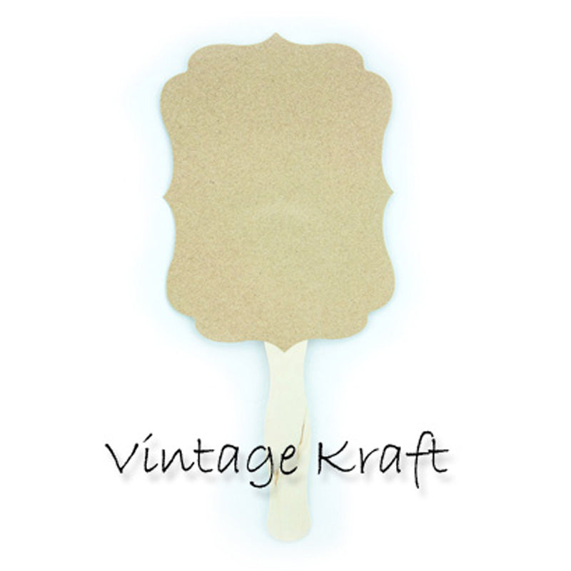 BLOWOUT Blank Kraft Vintage Paddle Fans for DIY Wedding Invitations an ...