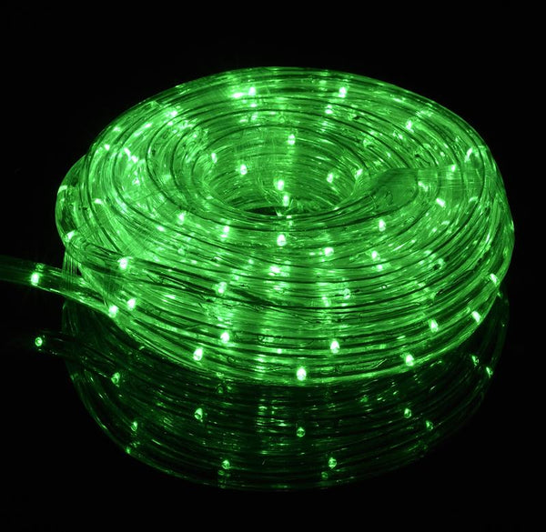BLOWOUT Green Outdoor LED Fairy String Rope Light, 33 FT, Clear Tube ...