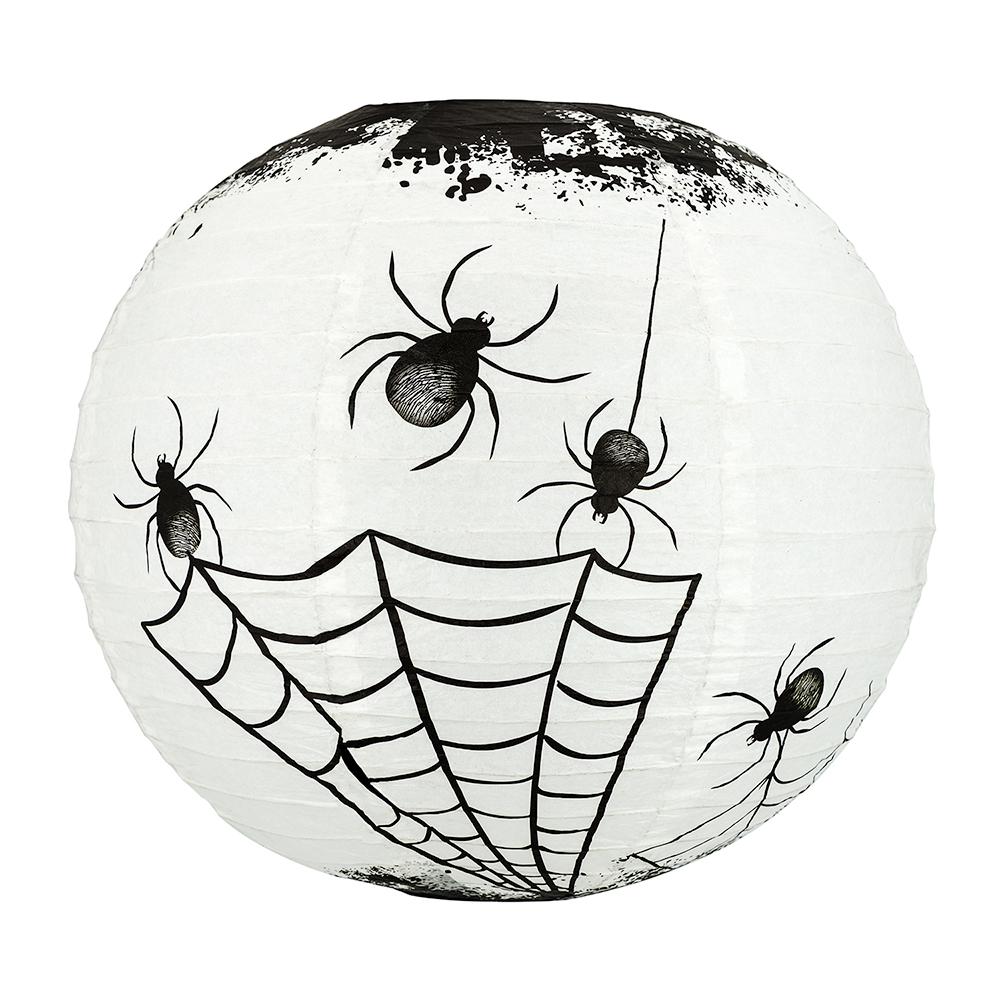 14" Halloween Spiders Spooky Bug Webs Paper Lantern, Hanging Decoratio ...