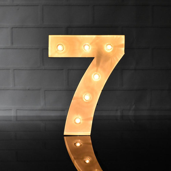 Marquee Light Number '7' LED Metal Sign (8 Inch, Battery Operated ...