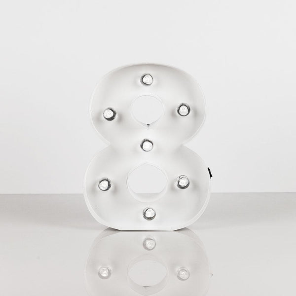 Marquee Light Number '8' LED Metal Sign (8 Inch, Battery Operated ...