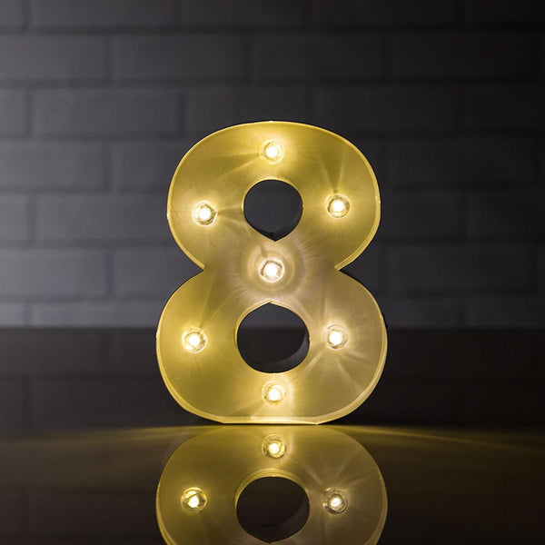 Marquee Light Number '8' LED Metal Sign (8 Inch, Battery Operated ...
