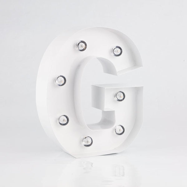 White Marquee Light Letter 'G' LED Metal Sign (8 Inch, Battery Operated ...