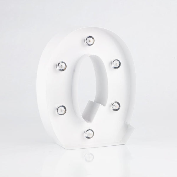 White Marquee Light Letter 'Q' LED Metal Sign (8 Inch, Battery Operated ...