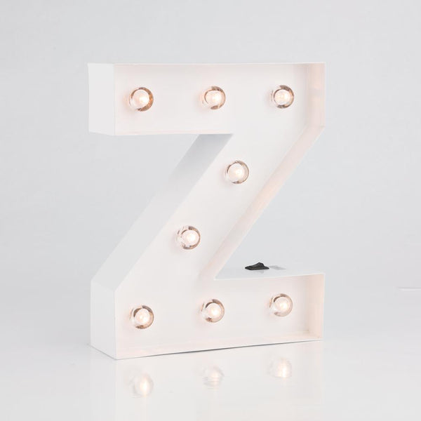 White Marquee Light Letter 'Z' LED Metal Sign (8 Inch, Battery Operated ...
