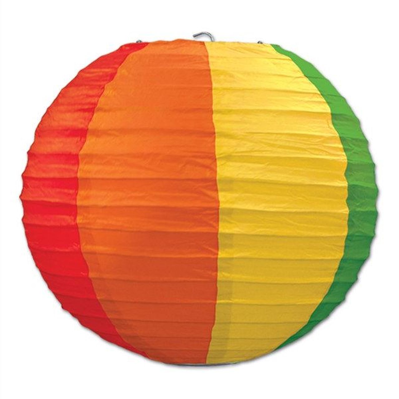 14" Rainbow Multi-Color Paper Lantern, Even Ribbing, Hanging Decoratio ...
