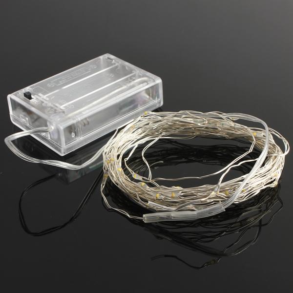 7.5 FT|20 LED Battery Operated Cool White Fairy String Lights With Sil ...